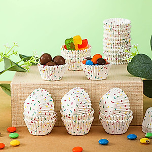 600 count Icing Design Mini Cupcake Liner Baking Cups Paper Small Candy Cups Making Supplies White Baking Cupcake Liner Supplies Holiday Muffin Chocolate Making Wrappers Liner Supplies Candy Paper