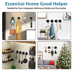 LAOKETON 4 Pack Bath Towel Hook, Heavy Duty Wall Robe Hooks,SUS 304 Stainless Steel Towel Hooks for Hanging Robe, Coat, Hats, Kitchen Utensil, Wall Mounted. (Matte Black)