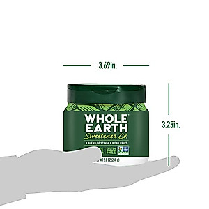 WHOLE EARTH Stevia & Monk Fruit Plant-Based Sweetener, 9.8 Ounce Jar