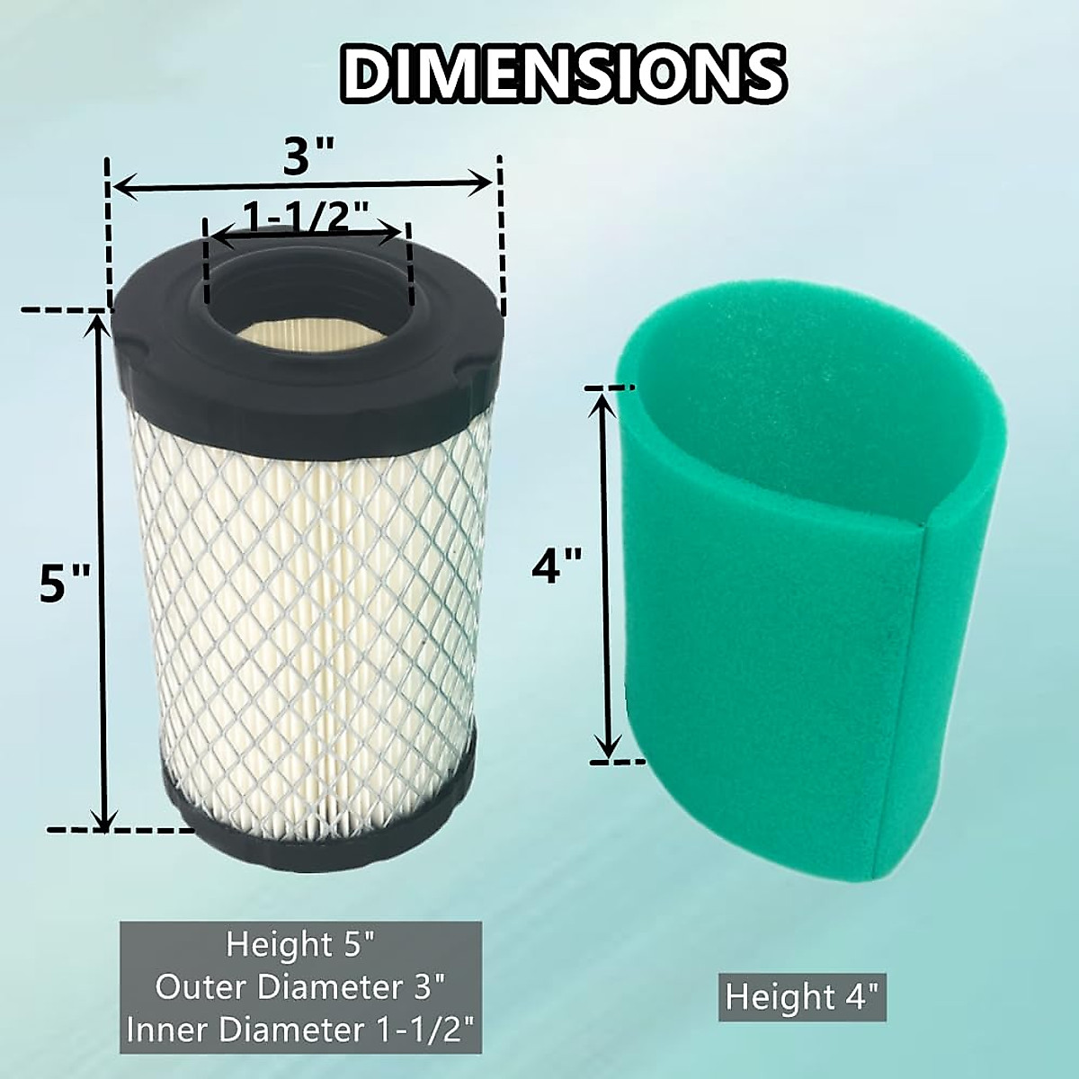 Gewxgzo 796031 591334 Air Filter Tune Up Kit Fit for B&S 594201 992376 590825 Hus YTH22V46 YTH24V48 YTA24V48 JD D100 D105 D110 D125 D130 Lawn Tractor