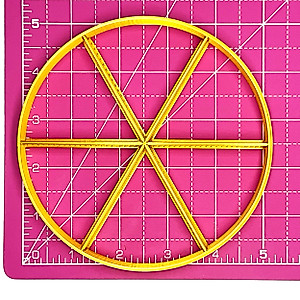 Multi 2.5" 6 Slice Pizza Pie Cookie Cutter, Multicutter for Pumpkin or Apple Pie Cookies, Orange or Watermelon Slices, 6 pcs Cookie Puzzle, Dough, Fondant (Pizza Pie (2.5" slices))