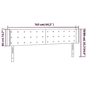 Headboard with Ears,Dorm Headboard,Farmhouse Headboard,Bedroom Furniture,Comfortable Headboard,Soft Headboard,for Lounge,Office,Apartment,Guest Room,RV,Light Gray 64.2"x6.3"x30.7"/34.6" Velvet