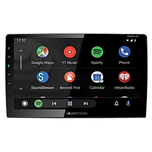 SOUNDSTREAM Double Din Car Stereo | Touchscreen 10 .6 Inch Car Radio Multimedia Player w/Apple CarPlay Android Auto Bluetooth Mirror Link | Touch 10” Car Audio Receivers Supports USB SD AUX Camera