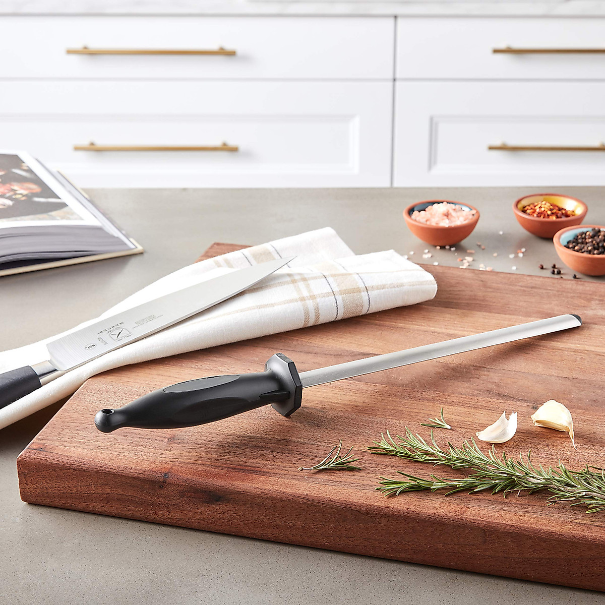 Mercer Culinary-M15910 Diamond Honing Steel, 10 Inch,Black