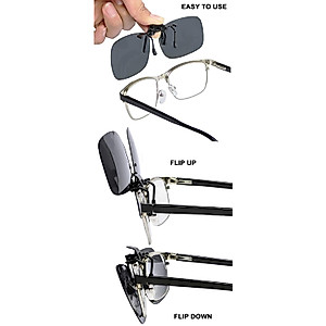 Clip On Sunglasses Polarized Sunglasses to Clip onto Eyeglasses Flip Up for Men and Women Set of Smoke and Brown