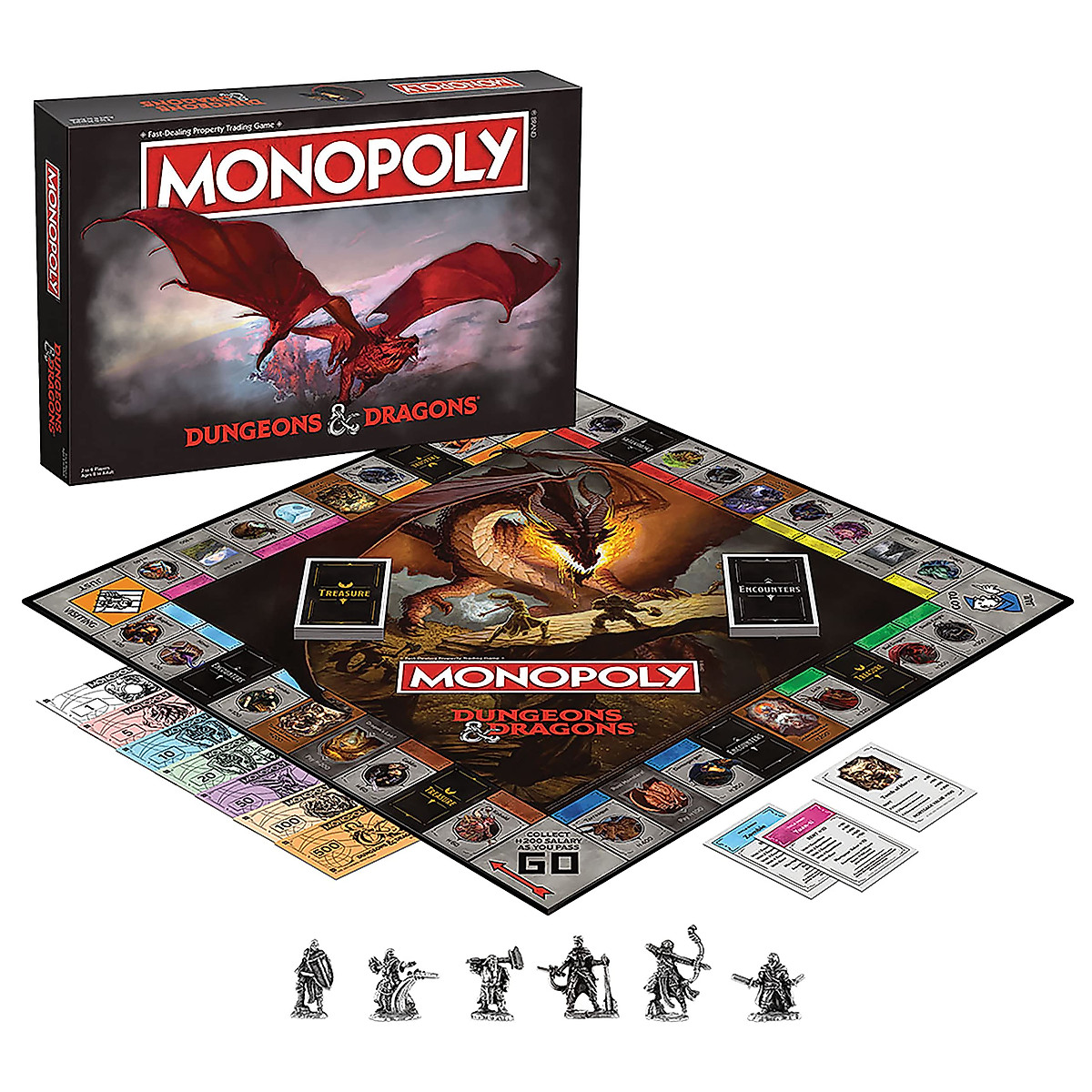 Monopoly Dungeons & Dragons | Collectible Monopoly Featuring Familiar Locations and Iconic Monsters from The D&D Universe, 2-6 Players
