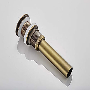 Engraved Antique Brass Pop Up Bathroom Sink Drain Strainer Stopper no Overflow Hole Kitchen Basin Sink Bottle Trap Drainer