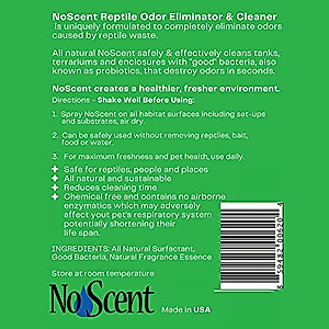 No Scent Reptile Tank Cleaner Spray & Pet Odor Management for Bearded Dragon, Turtle, Lizard Terrarium Freshener (2 Fl Oz / 59 mL)