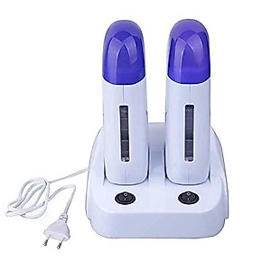 Nynelly Portable Double Depilatory Roll on Wax Warmer with Heater Base for Women Men Hair leg,Armpit,Bikini
