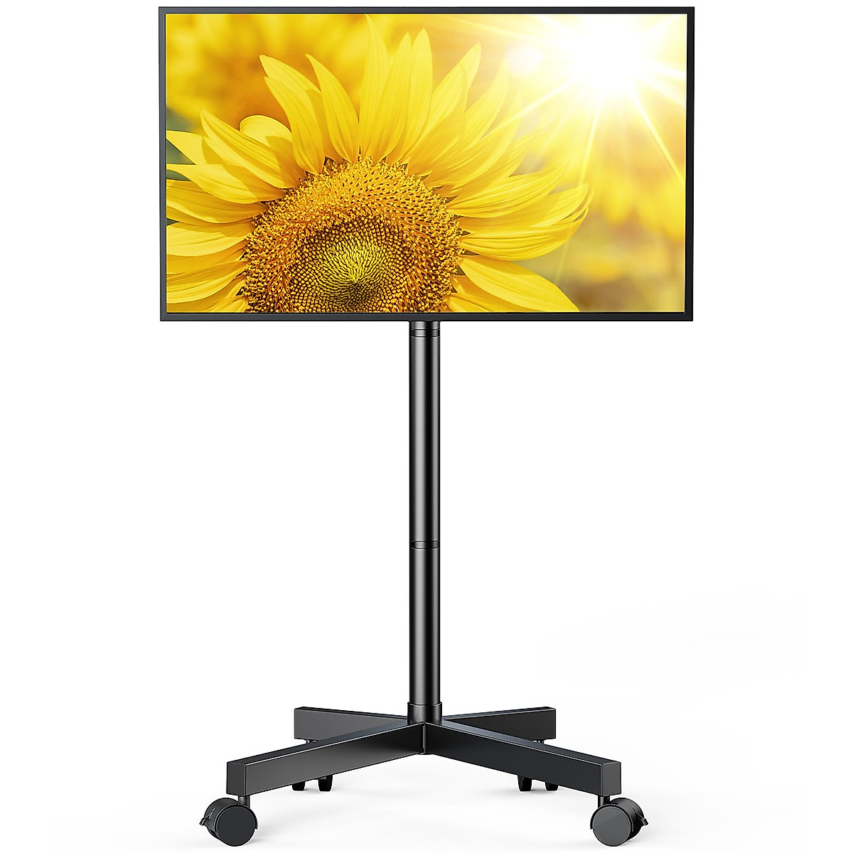 Perlegear Rolling TV Stand for 23-60 Inch LCD LED OLED 4K Smart TVs Holds up to 88lbs, Mobile TV Stand with Height Adjustable, Tilting TV Cart with Locking Wheels Max VESA 400x400mm, PGTVMC16