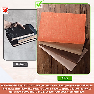 SmoothNovelty 4 Pcs 40 x 16 Inches Book Cloth Bookcover Fabric Surface with Paper Backed Book Binding Cloth Fabric Book Cover for Scrapbooking Album DIY Craft Supplies Home, 4 Colors (Earth Color)