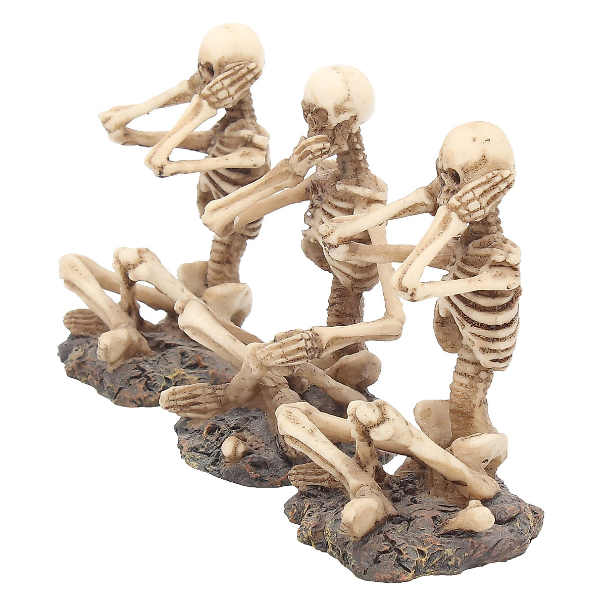 Nemesis Now AL50292 See No, Hear No, Speak No Skeletons Figurine, Ivory