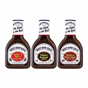 Sweet Baby Ray's Variety Honey Barbecue Sauce Hickory & Brown Sugar BBQ Sauce Sweet 'n Spicy BBQ Sauce (18 Ounce, Pack of 3)