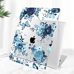 CAMPLALA for MacBook Air 13 inch Case 2021-2018 Release Model A2337 M1 A2179 A1932 - Hard Shell Case & Keyboard Cover & Screen Protector & OTG Adapter Suitable MacBook Air 13", Ink Flowers