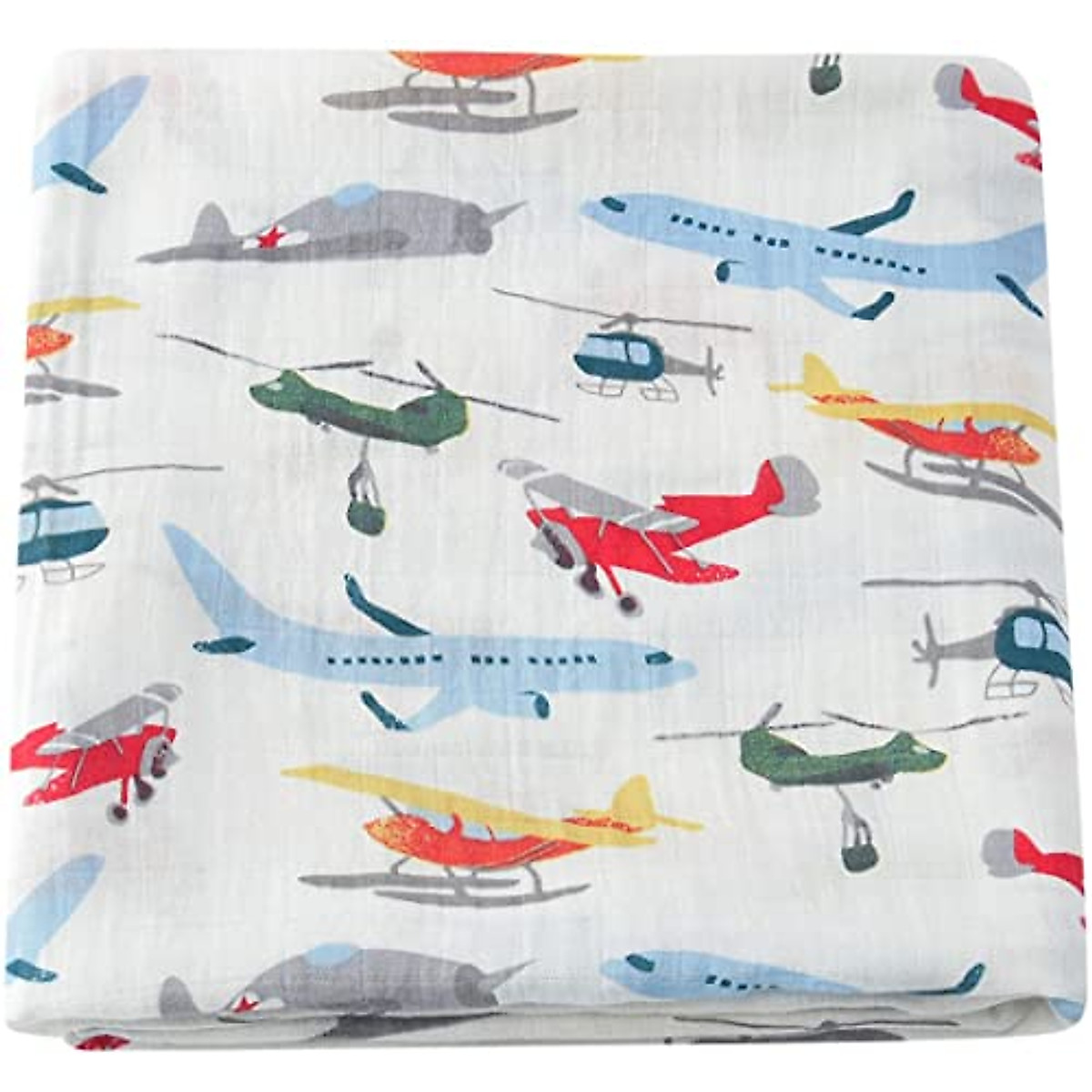 CHUNGEL Essentials Swaddle Blanket, Muslin Blankets for Girls & Boys, Baby Receiving Swaddles, Newborn Gifts, 47"x47" Large | Baby Boy Gifts Baby(Planes)