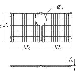 Elkay LKOBG3014SS Bottom Grid, Stainless Steel