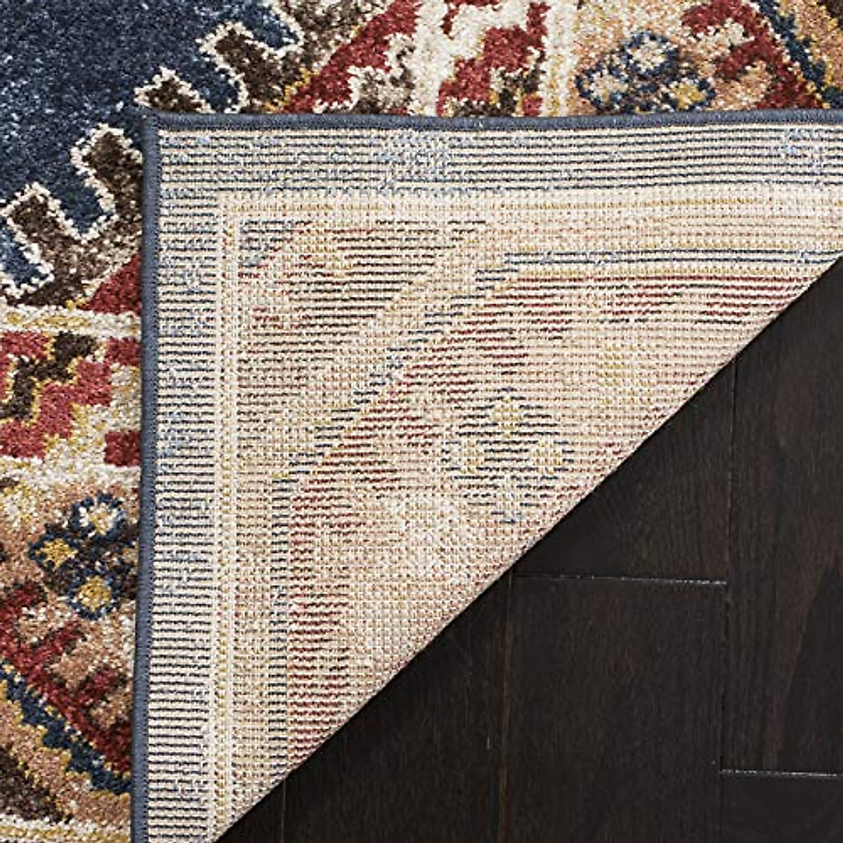 SAFAVIEH Bijar Collection 2'3" x 6' Royal / Rust BIJ647B Traditional Oriental Distressed Non-Shedding Living Room Entryway Foyer Hallway Bedroom Runner Rug