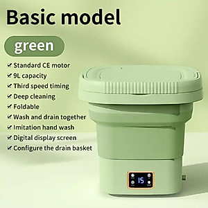 iFCOW Mini Washer Machine, 9L Large Capacity Portable Washing Machine Mini Washer and Dryer Combo for Underwear Socks Baby Clothes Towels