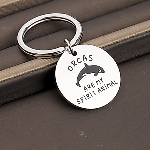 Lywjyb Birdgot Orcas Are My Spirit Animal Keychain Killer Whale Gift Funny Animal Lover Gift (Orcas Are My Spirit Animal ky)