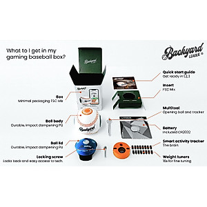 Playfinity Backyard League Gaming Baseball for Kids | Real Baseball with Sensors and App | Play, Train, Analyze and Connect with Others. Measures Throw Power, Glove Movement and More!