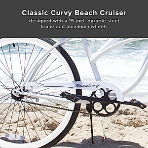 Firmstrong Urban Women's Beach Cruiser Bike, Single Speed Bicycle, 26 Inch Wheels, Aluminum, White