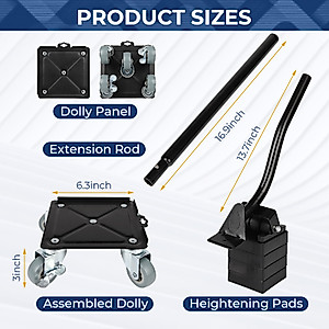 GCCSJ Heavy Duty Furniture Dolly, Furniture Dolly with 5 Wheels 360° Rotation, Ultra sturdy carbon steel panel, 3306 lbs Load Capacity, Furniture Lift Mover Tool Set, Perfect for Heavy Home or Office