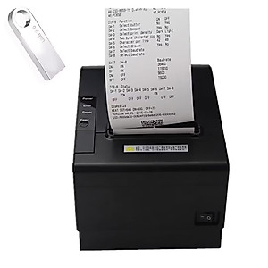 80mm Receipt Thermal Printer Auto Cutting Paper Bluetooth Wireless 3 inch Bill QR Code Barcode USB Bluetooth iOS Android (USB+Bluetooth Port)