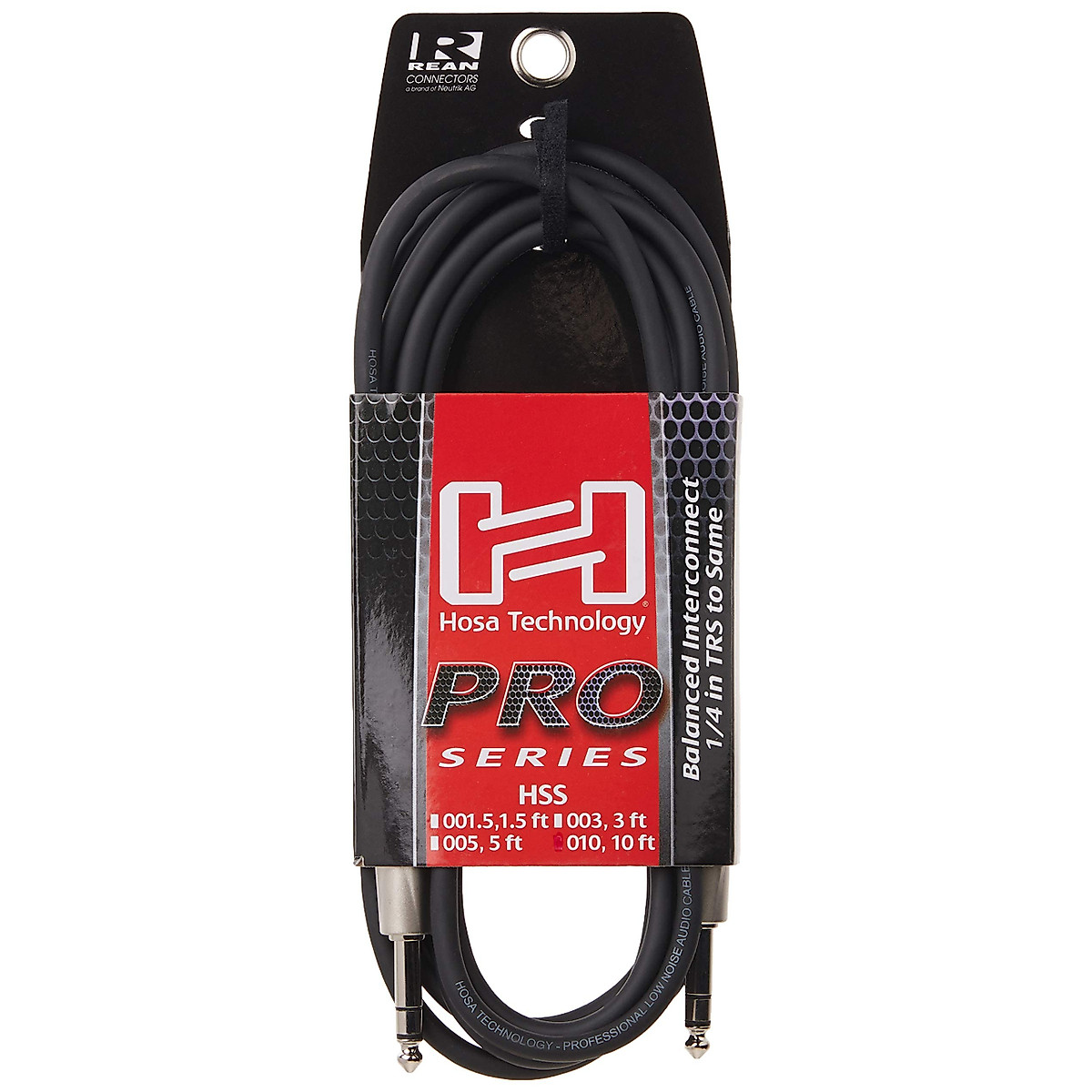 Hosa HSS-010 REAN 1/4" TRS to REAN 1/4" TRS Pro Balanced Interconnect, 10 Feet, Speaker
