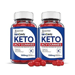 Justified Laboratories (2 Pack) Slim Candy Keto ACV Gummies 1000MG with Pomegranate Juice Beet Root B12 120 Gummys