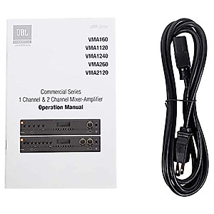 JBL VMA1240 Commercial/Restaurant 240W 70v Bluetooth Mixer/Amplifier, 5 Inputs Bundle with (4) Rockville CCL6T Black 70V 6" Commercial Ceiling Speakers 4 Restaurant/Office