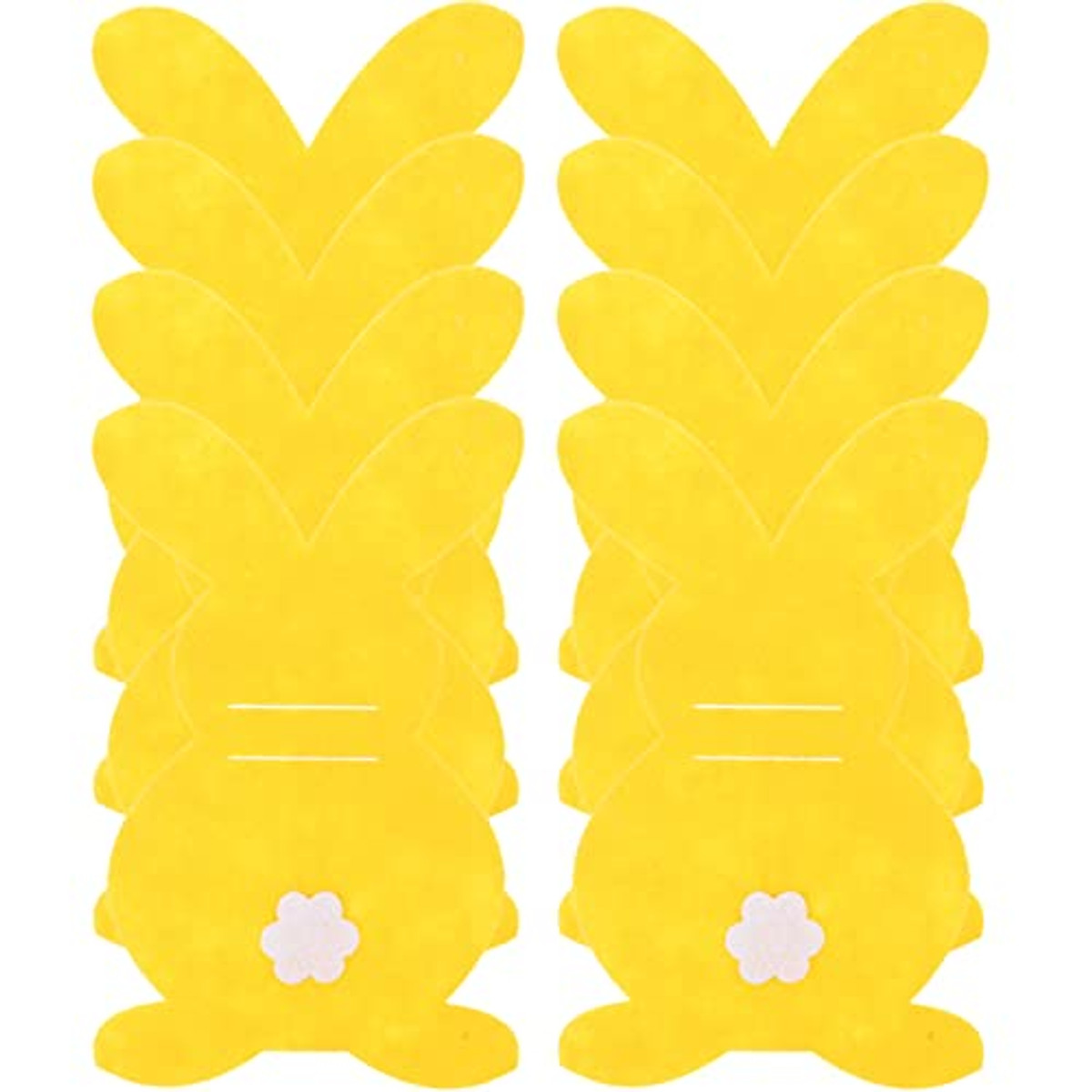 ABOOFAN 8pcs Easter Bunny Cutlery Holder Felt Rabbit Silverware Holder Pocket Tableware Organizers Fork Spoon Flatware Bags Dinner Table Decor Yellow