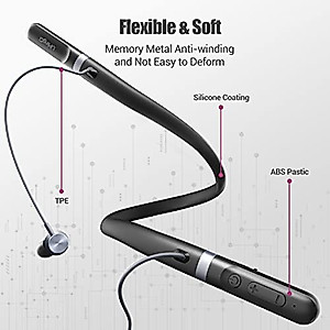 Neckband Bluetooth Headphones 5.2, Around the Neck Bluetooth Headphones 36H Playtime+Fast Charging Running Headphones, Bass+ Neckband Headphones with Noise Cancelling Mic, IPX7 Waterproof, for Sports