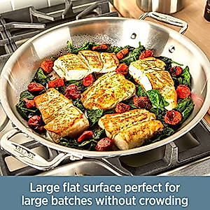 All-Clad D3 3-Ply Stainless Steel Universal Pan with Lid 3 Quart Induction Oven Broiler Safe 600F Pots and Pans, Cookware Silver