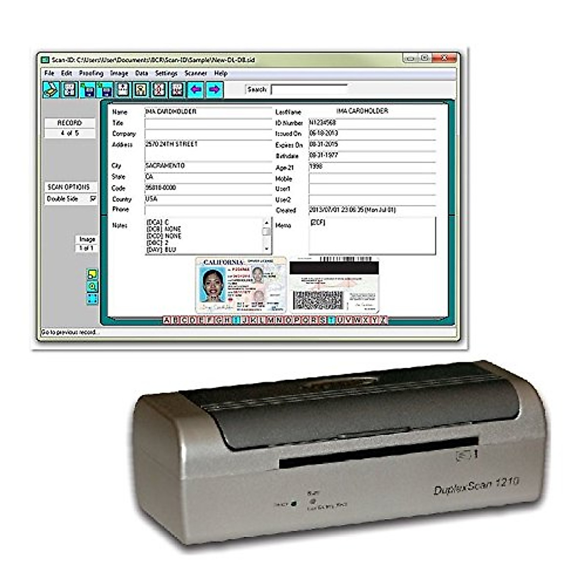 Duplex Driver License Scanner with Age Verification (w/Scan-ID Full Version, for Windows)