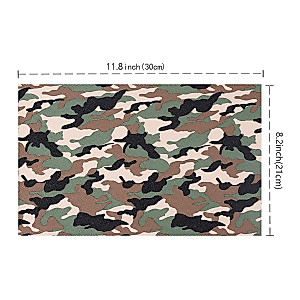 Picheng 7 Pieces Camouflage Faux Leather Sheets,Camouflage Blue PU Synthetic Leather Sheet for Earrings Bow Shoes DIY Craft Handmade Projects Hair Accessories Making 7 Pcs 8.2''x11.8''…