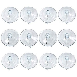 BEADNOVA Suction Cups for Glass 2.5 Inches Suction Hooks Window Suction Cups with Hooks for Home Kitchen Bathroom Wall (12 Packs)