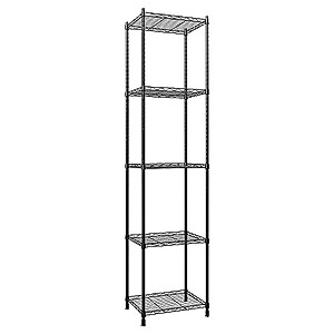 ZHAZHADI Metal Storage Rack 5 Tier Adjustable Storage Shelf Wire Shelving Unit Storage Shelves Metal 660Lbs Capacity 17" L x 13" W x 63" H for Pantry Closet Kitchen Laundry Black