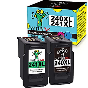 YATUNINK Remanufactured Ink Cartridges 240 and 241 for Canon 240xl and 241xl Ink Cartridge 240xl 241xl Combo Pack for Canon Pixma MG3620 MG3520 TS5120 MX532 MX472 MX432 240-241 Printer Ink (2 Pack)