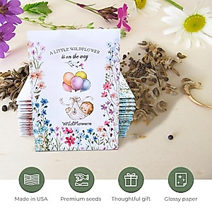 Pack of 20 Pre-Filled Bouquet Seed Mix Packet Girl Boy Baby Shower Party Favors Baby Announcements for Guests "A Little Wildflower" Is On The Way Thank You Celebration of Life Plant Seeds Year-Round