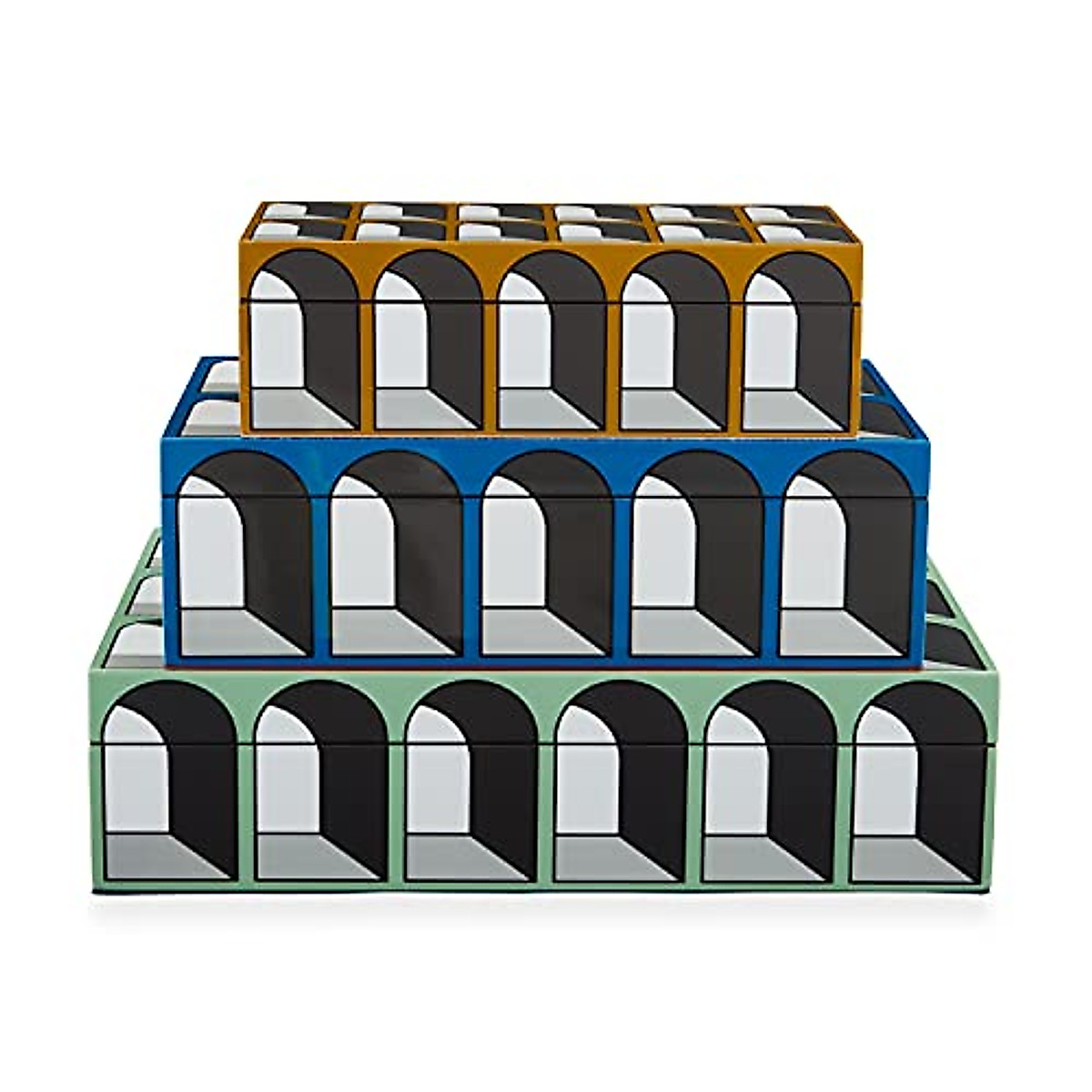 Jonathan Adler Medium Arcade Lacquer Box,Blue