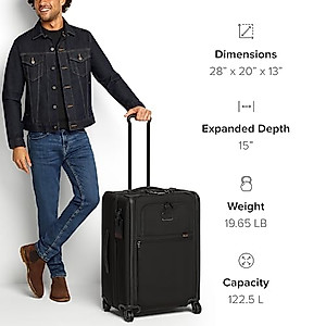 TUMI Short Trip Expandable 4-Wheeled Packing Case - Carry-On Suitcase with Combination Lock & Removable Garment Sleeve - Olive Night