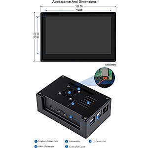 3.5" DPI Touch LCD 640x480, DPI666 262K Colors 60Hz Refresh Rate IPS Display Capacitive Screen, Toughened Glass Cover,for Raspberry Pi 4B/3B+/3A+/Pi Zero/Pi Zero 2W/Compute Module 4
