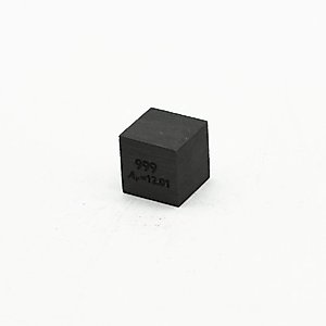 10MM Density Carbon Cube 99.9% Graphite Simple Substance Element Display 0.39 Inch for Periodic Table Collections Displays Education
