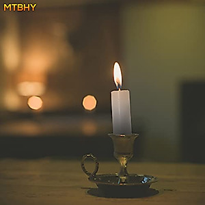 MTBHY Taper Candles Pack of 12- 5 inch Long Dinner Candles Set-unscented Household Candle Set-White Candles with smokeless Flame-Emergency Candles with 4 Hours Long Burn time