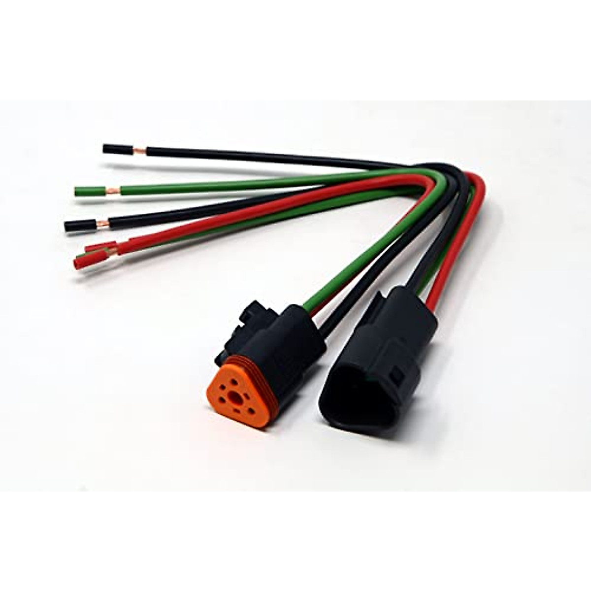 Deutsch DT 3-pin Black Pigtail Kit, 14AWG Pure Copper GPT Wire (Made in USA)