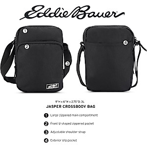 Eddie Bauer Jasper Crossbody Bag | Everyday Carry | Lightweight | Travel | Adjustable | 3L, Dark Plum, One Size