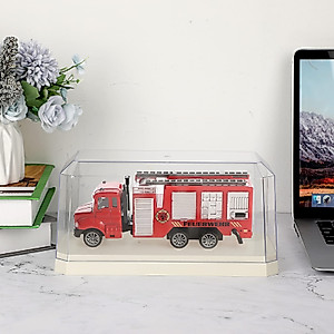 JUXYES Clear Display Box for Collectibles, Rectangular Display Box Stand Countertop Stackable Display Case With Base, Transparent Storage Containers Mini Display Box for Action Figures Toys