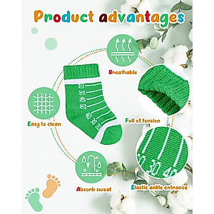 Hicarer Baby Football Outfit 6 Pairs Baby Boy Football Socks Newborn Touchdown Football Socks Infant Toddler Socks Toddler Ankle Socks for 0-12 Months Boys
