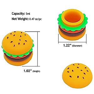 vitakiwi 5ml Hamburger Silicone Wax Container Non-stick Jars (3)