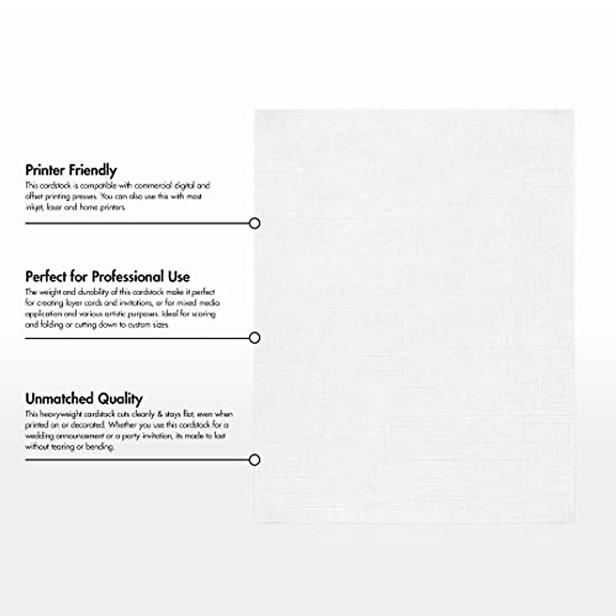 LUXPaper 8.5" x 11" Cardstock | Letter Size | White Linen | 100lb. Cover (183lb. Text) | 50 Qty